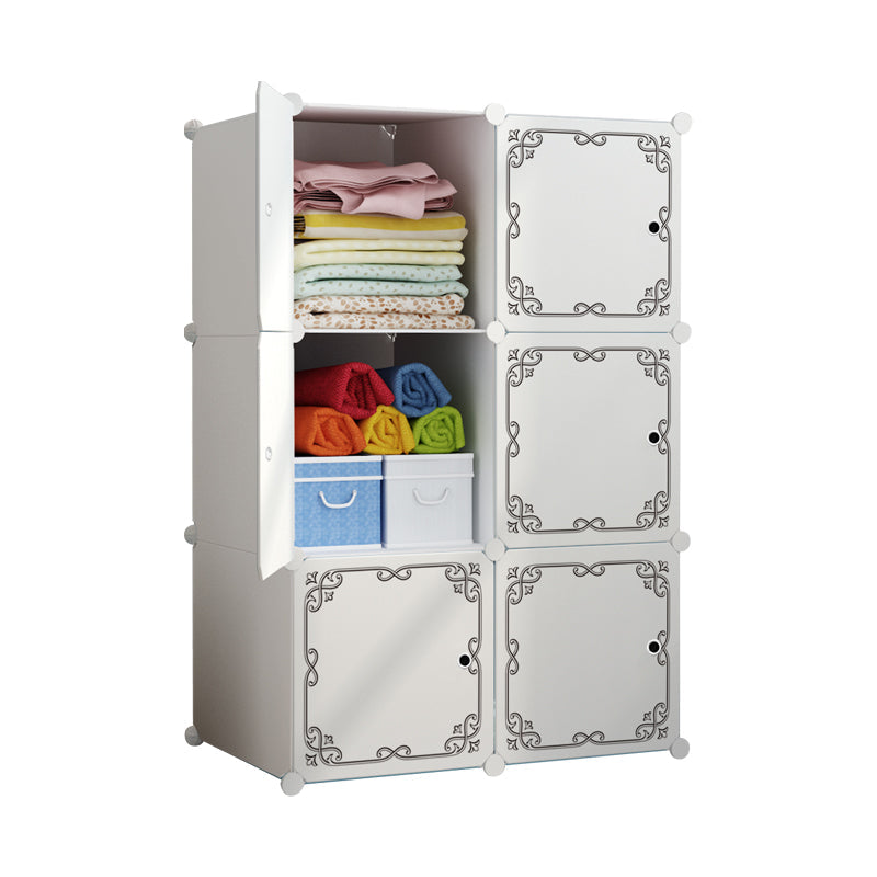 Dulap modular pentru copii, alb, AT PERFORMANCE®, 6 rafturi, durabil,